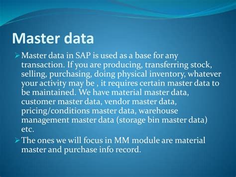 Presentation1 Material Master Data