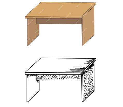 Premium Vector Table Sketch Of A Table