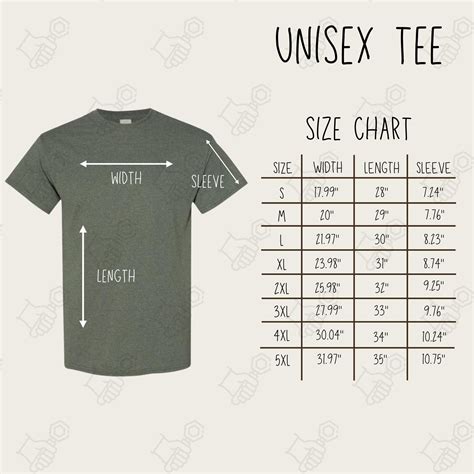 Gildan 5000 Size Chart Size Chart For Gildan Gildan 5000 Mockup And