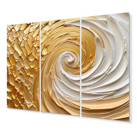 Mercer41 Gold Eternal Swirl I Abstract Spirals Metal Wall Art Living