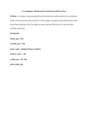 Introduction To Pseudocode And Flowcharts Calculating Weekly Course Hero
