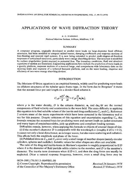 Pdf Applications Of Wave Diffraction Theory Dokumen Tips