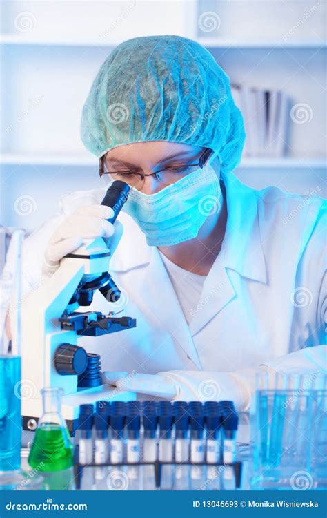 Researcher Using A Microscope In A Laboratory Stock Image Image Of Person Laboratory 13046693