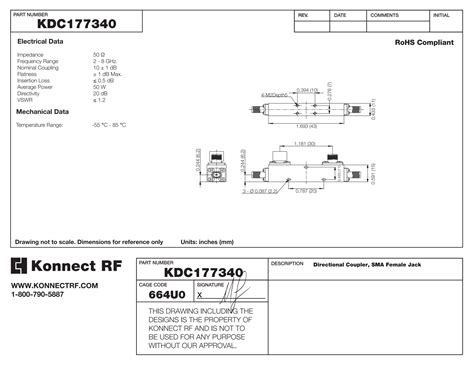 Directional Coupler Sma Female Jack 2 8 Ghz 10 Db Coupling 50w 20 Db Directivity Konnectrf