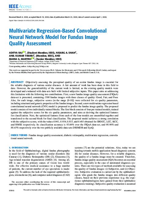Pdf Multivariate Regression Based Convolutional Neural Network Model For Fundus Image Quality