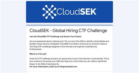 Kushagra Shetty On Linkedin Cloudsek Global Hiring Ctf Challenge