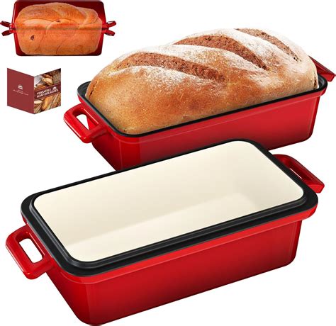 Tydanix 9x5 Enameled Cast Iron Loaf Pan With Lid Bread