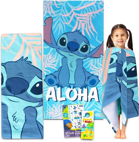 Disney Lilo And Stitch Beach Towel Set Bundle With 27 X