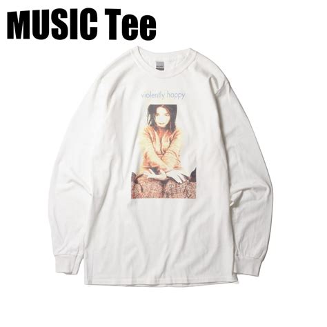 【music Teeミュージックティー】bjork Violently Happy Ls Tee ビョーク ヴァイオレントリーハッピー