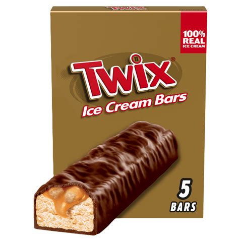 Twix Caramel Vanilla Milk Chocolate Ice Cream Bars 5 Pack 193 Oz
