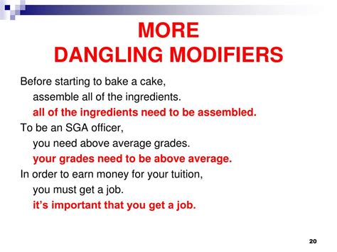Ppt Uwf Writing Lab Rules Of Thumb For Dangling And Misplaced Modifiers Powerpoint