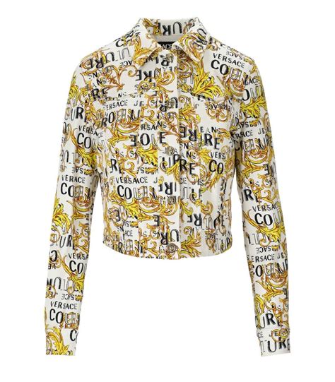 Versace Logo Couture White Denim Jacket Editorialist