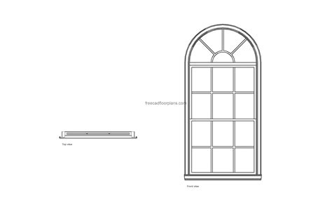 Arch Top Window Free Cad Drawings Arch Top Window Free Cad Drawings