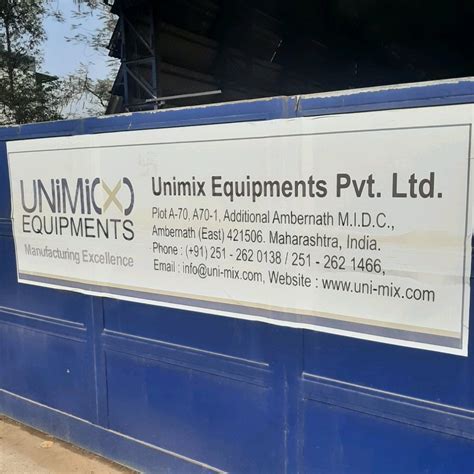 Unimix Equipment Pvt Ltd Manufacturer From Additional Ambernath