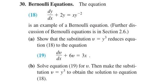 Solved 30 Bernoulli Equations The Equation 18