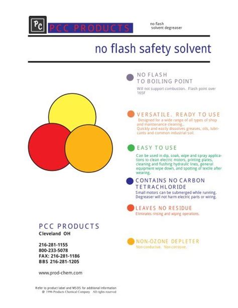 No Flash Safety Solvent Products Chemical Company