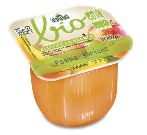Compote AllÉgÉe Pomme Abricot Bio 100g Andros Foodservice