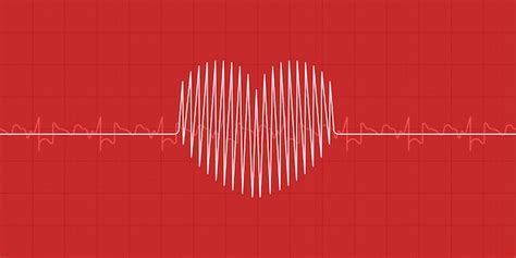 Premium Vector Heart Shape Wavy Line Heart Beat Electrocardiogram Pulse