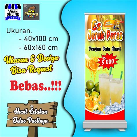 Jual Banner Mmt Spanduk Es Jeruk Peras Jus Jeruk Model Berdiri Shopee Indonesia