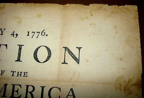 Dunlap Broadside Declaration Of Independence Laid Paper R R