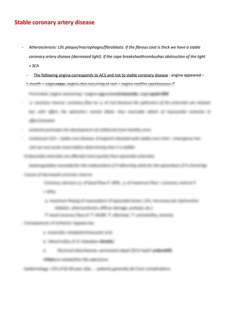 Solution Stable Coronary Artery Infection Studypool