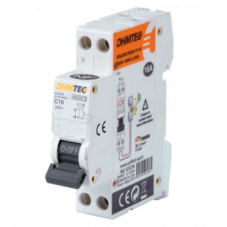 Disjoncteur à vis 1P N 16A 4 5kA 6kA Courbe C