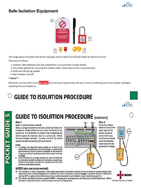 Safe Isolation Equipment Pdf