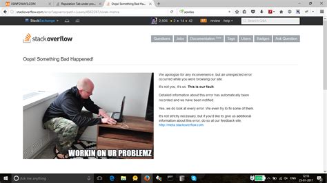 Reputation Tab Under Profile Stopped Working Meta Stack Overflow