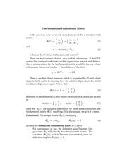Differential Equations The Normalized Fundamental Matrix John Lewis