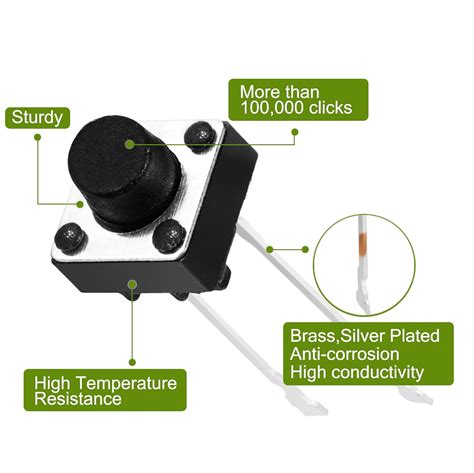 Buy Chanzon Tactile Tact Push Button Switch X X Mm Micro Momentary Tact Switch Pin Pcs