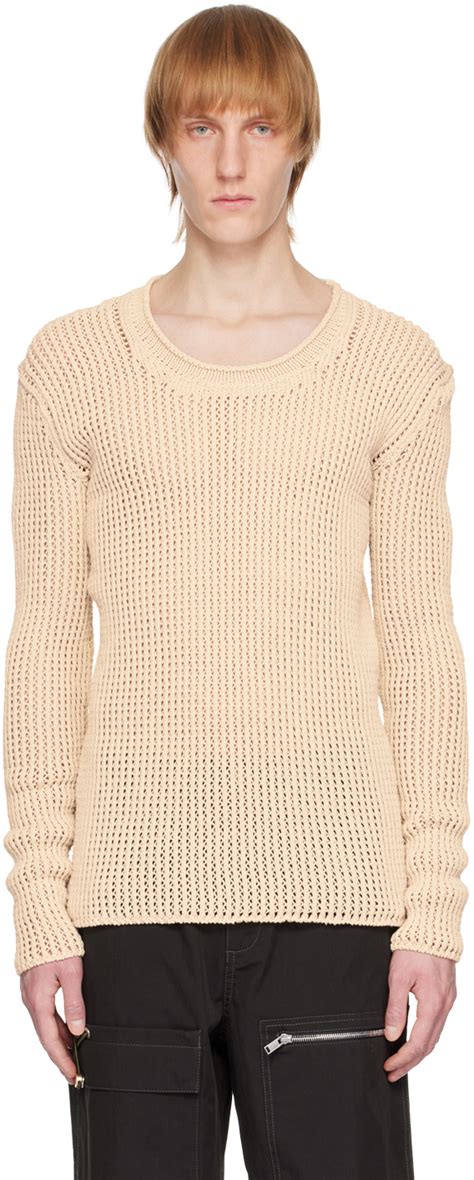 Dion Lee Beige Grid Sweater Dion Lee