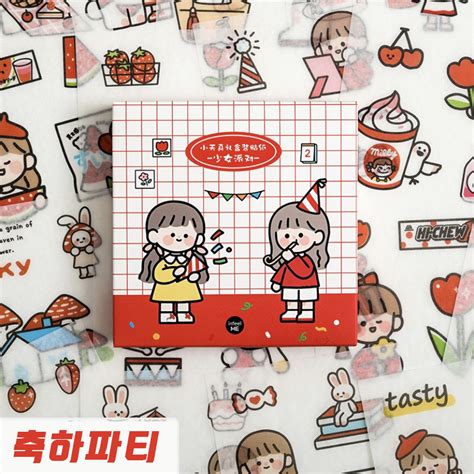 미니 다꾸 캐릭터 스티커박스 축하파티 60매 두사몰