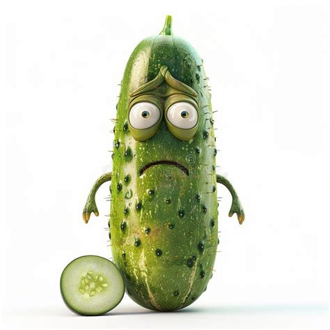 Sad Cartoon Vegetable Character In A Light Setting With A Halved