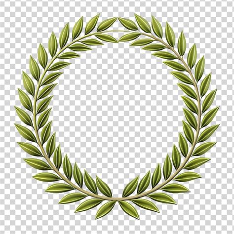Круглый лавровый венок изолированный на прозрачном фоне Премиум Psd Файл