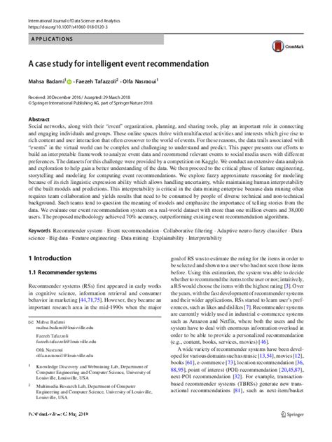 Pdf A Case Study For Intelligent Event Recommendation