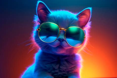 Premium Ai Image Cat In A Sunglasses Wallpapers And Images
