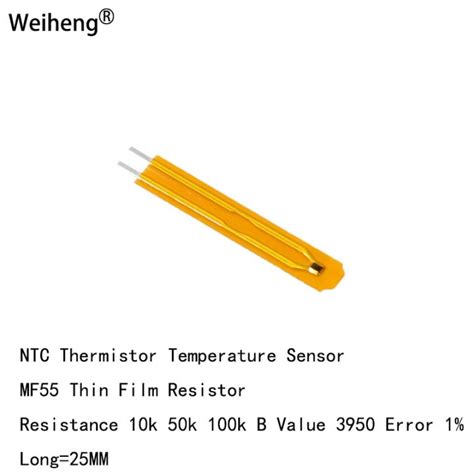 10K 50k 100k B3950 1 MF55 Thin Film Temperature Sensor NTC Thermistor