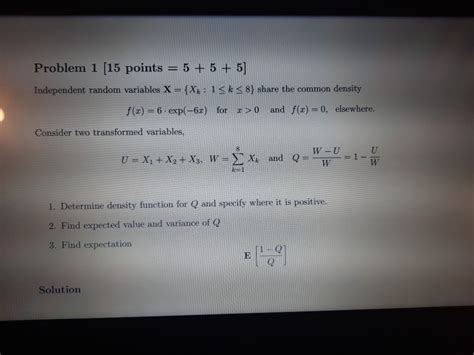 Solved Problem 1 15 Points 5 5 5 Independent Random