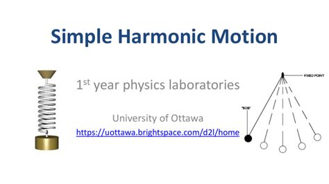 PPT Simple Harmonic Motion 1 St Year Physics Laboratories