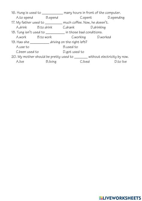 U7 Ex14 Worksheet Live Worksheets