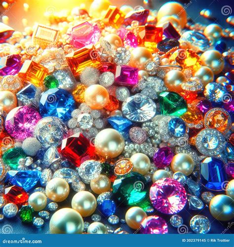 Gems In A Small Pile Stock Illustration Illustration Of Color 302379145