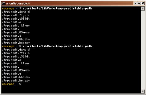LibC Mkstemp Temporary File Names Are Deterministic Issue 4089