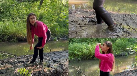 Nastya Getting Stuck In Deep Mud In Shiny Boots Shiny Leather Heaven Clips4sale