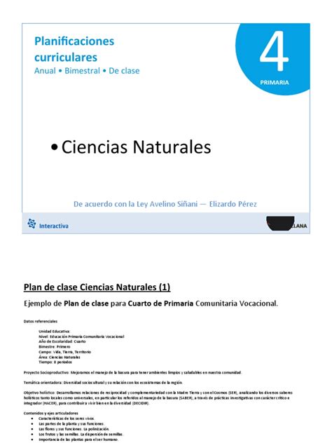 8 Plan De Clase Ciencias Naturales 4to Primaria Pdf Residuos Clima