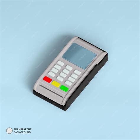 Pos 기계 지불 터미널 아이콘 격리 된 3d 렌더링 그림 무료 Psd 파일