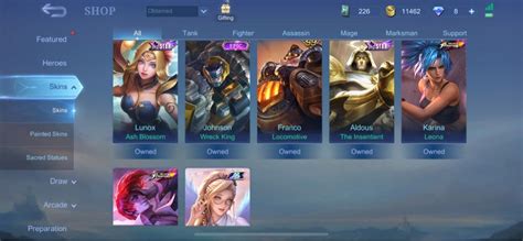 Kof Gusion Legend Gusion Kof Chou Leomord Abyss Aspirants Skins