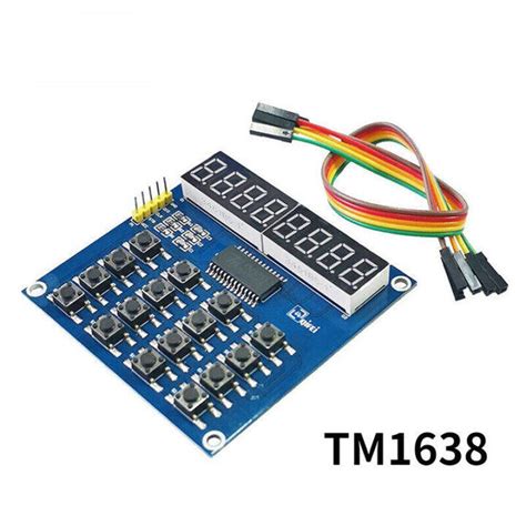 Tm1638 Led Display 8 Bit Digital Tube Module 3 Wire 16 Keys 8 Bits Keyboard Scan And Key Led