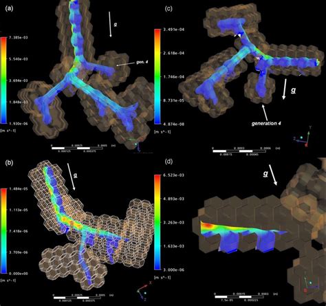 Views Of A 1 M And B 3 M Particle Trajectories In The Space Filling