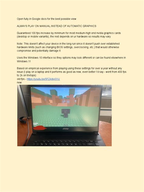 12ekts Basic Optimizations For Roblox And More Fps Xd Reduce Latency