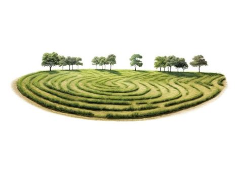 Premium Photo Piece Of Land With Grass Field And Trees Composition